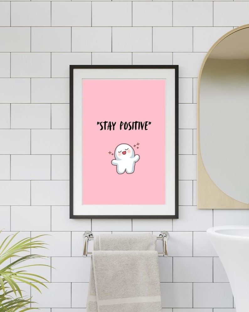 Stay Positive Wall Art Printable, Motivational Quote Print, Digital ...