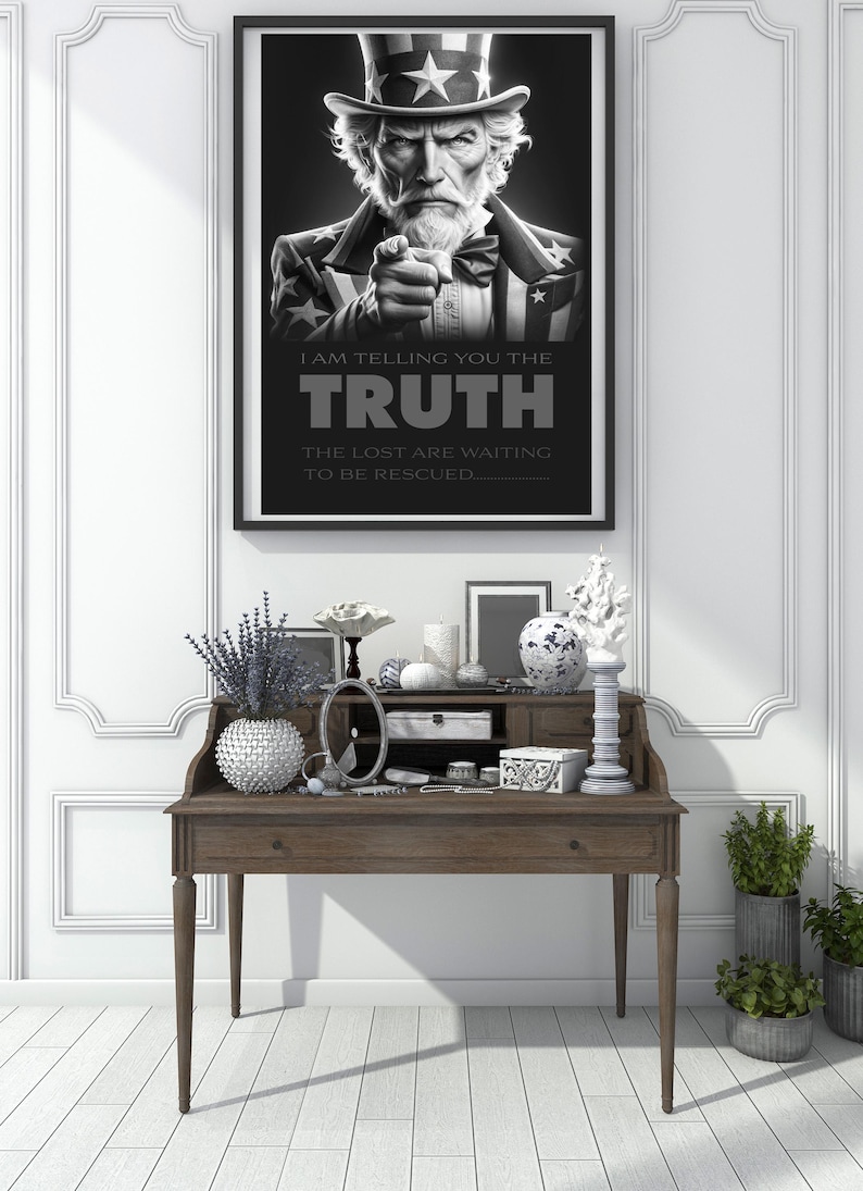 Uncle Sam Printable Poster | American Patriotic Wall Art | Digital ...