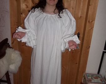Renaissance Costume Medieval Gown Chemise White Cotton Muslin - Etsy