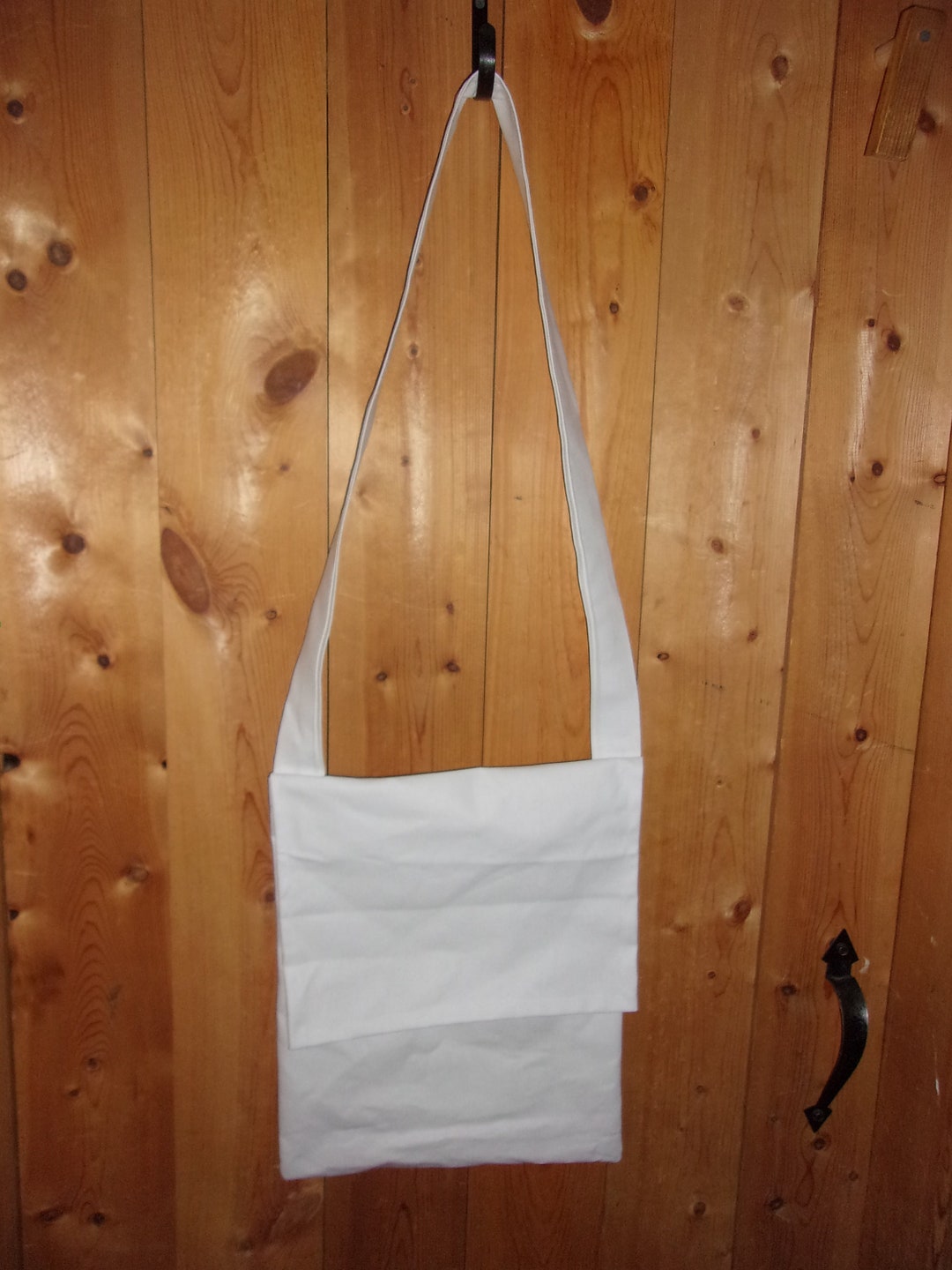 White Cotton Canvas Haversack. - Etsy