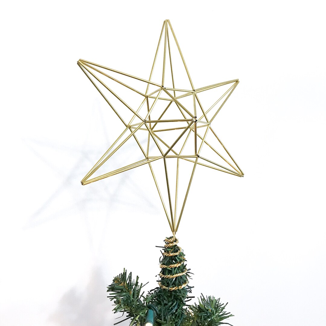 Brass Himmeli Star Christmas Tree Topper: Geometric Decoration - Etsy