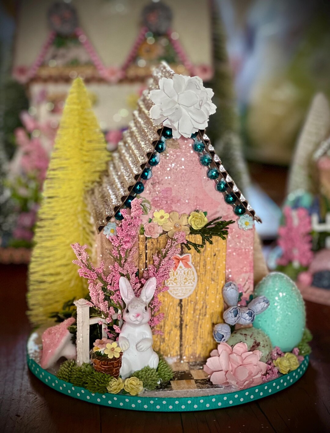 Easter Sweetie Cottage With Bunny - Etsy