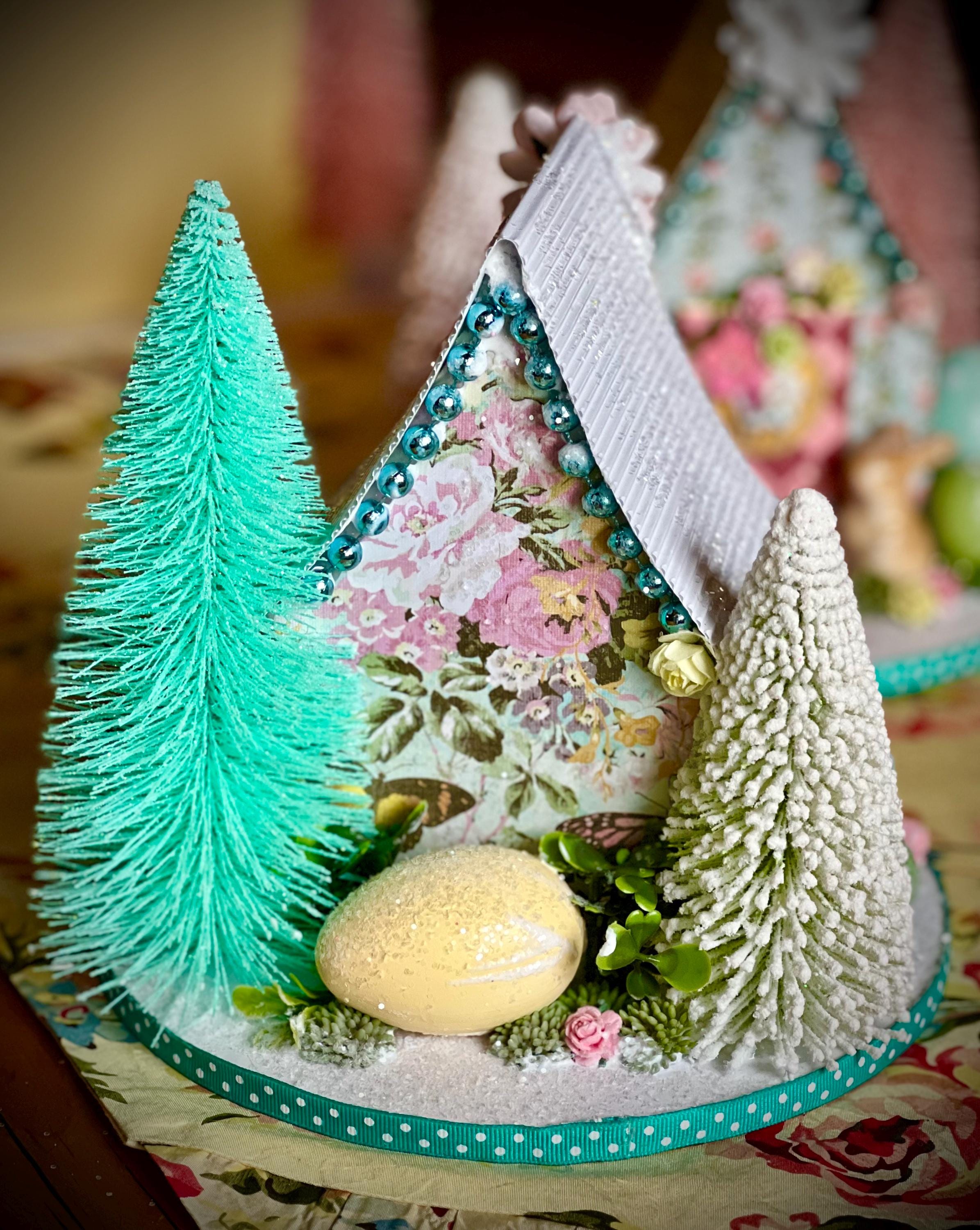 Cute Easter House With Bunnies - Etsy