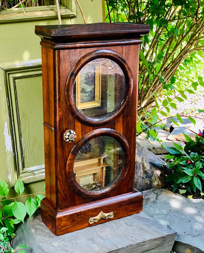 Beautiful 1860c Rosewood Veneer Clock Cabinet Miniature Diorama - Etsy UK