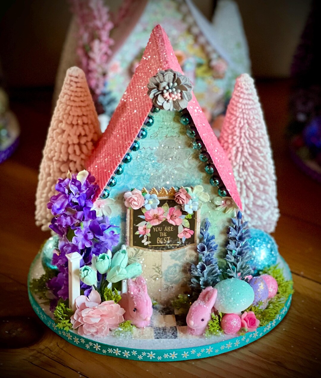 Beautiful Easter Glitter House - Etsy