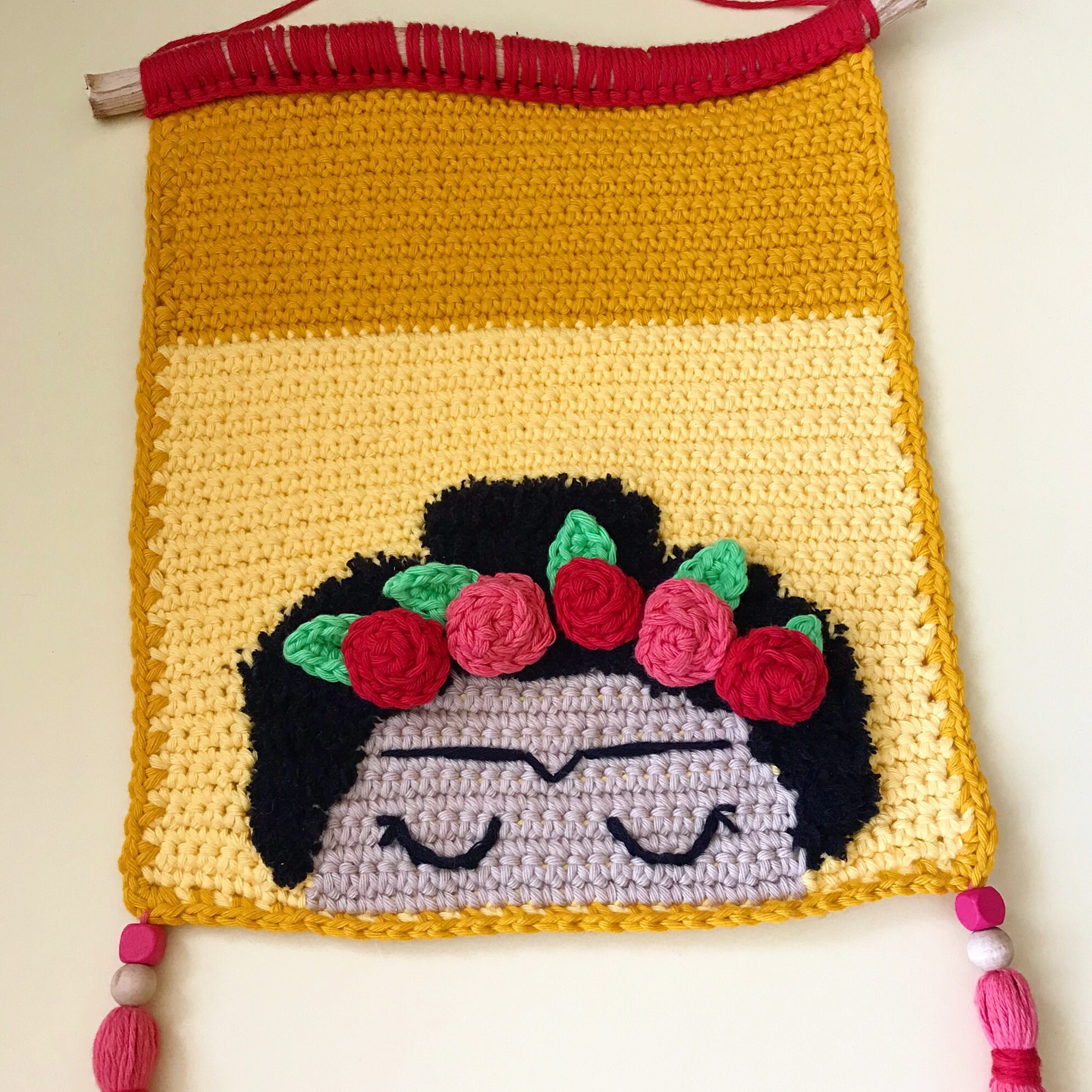 Crochet Frida Wall Hanging | Wall Hanging Pattern, Frida Pattern ...