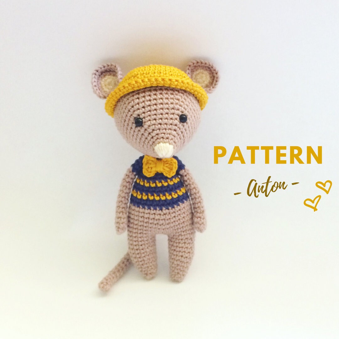 Anton Crochet Mouse Pattern Crochet Mouse Crochet Doll | Etsy