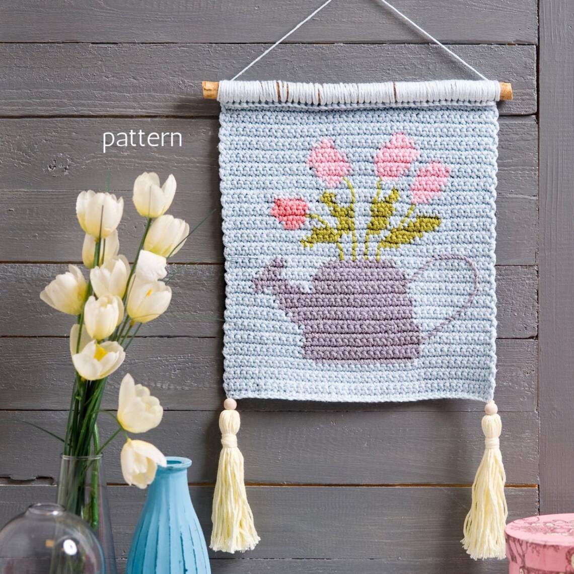 Spring Wall Hanging Crochet Wall Hanging Pattern Spring - Etsy