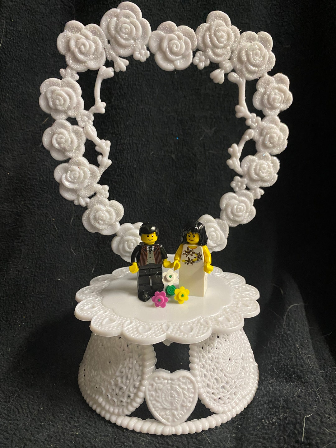 Lego Bride and Groom Top Wedding Cake Topper. Funny Brown Hair - Etsy