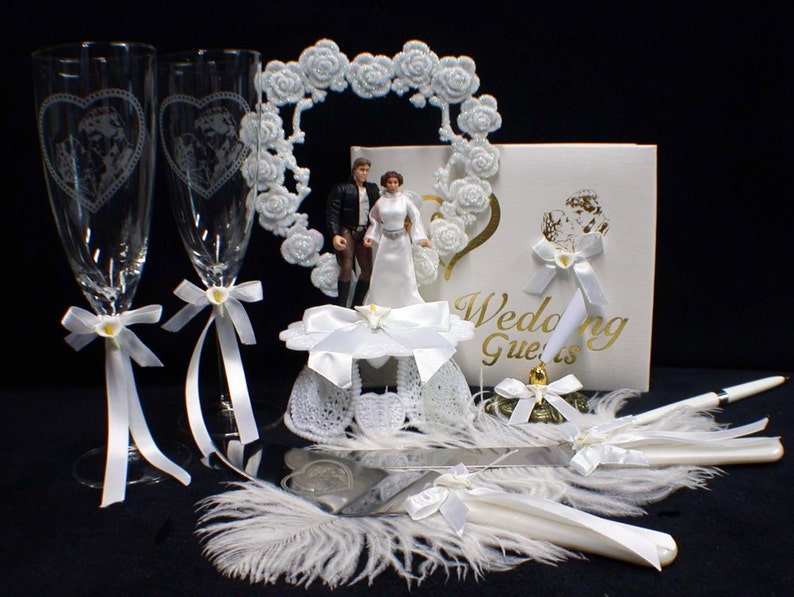 STAR WAR Han Solo Princess Liea Wedding Cake Topper LOT - Etsy