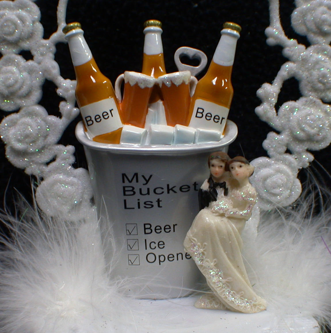 Wedding Cake Topper BEER Lover Bucket List Birthday, Groom Top ...