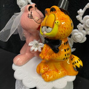 Garfield & Arlene Wedding Cake Topper the Kiss Tails Cat Kiitty Custom ...
