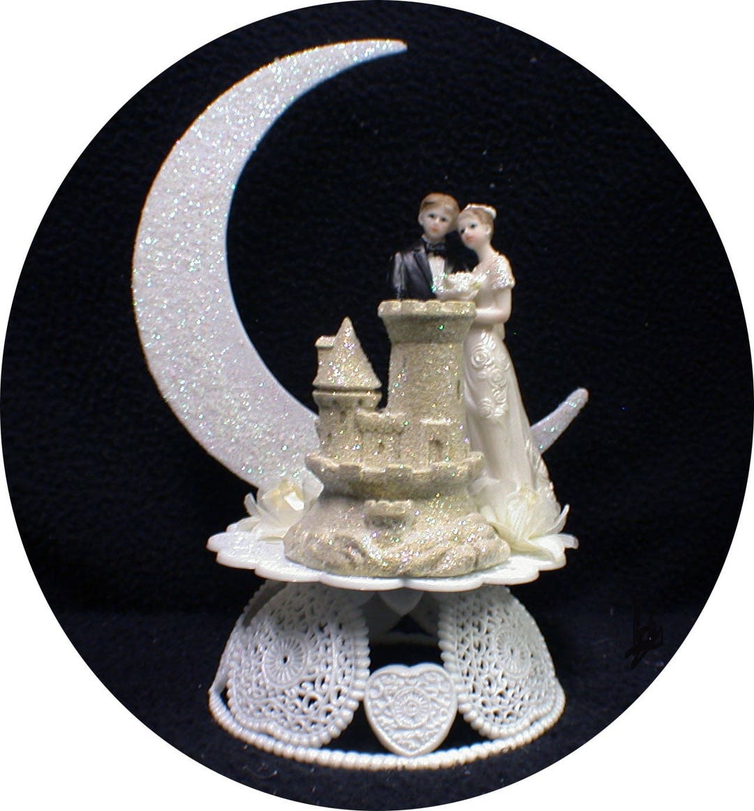 Sand Castle Beach Florida Wedding Cake Topper. Ocean Lake Bride and ...