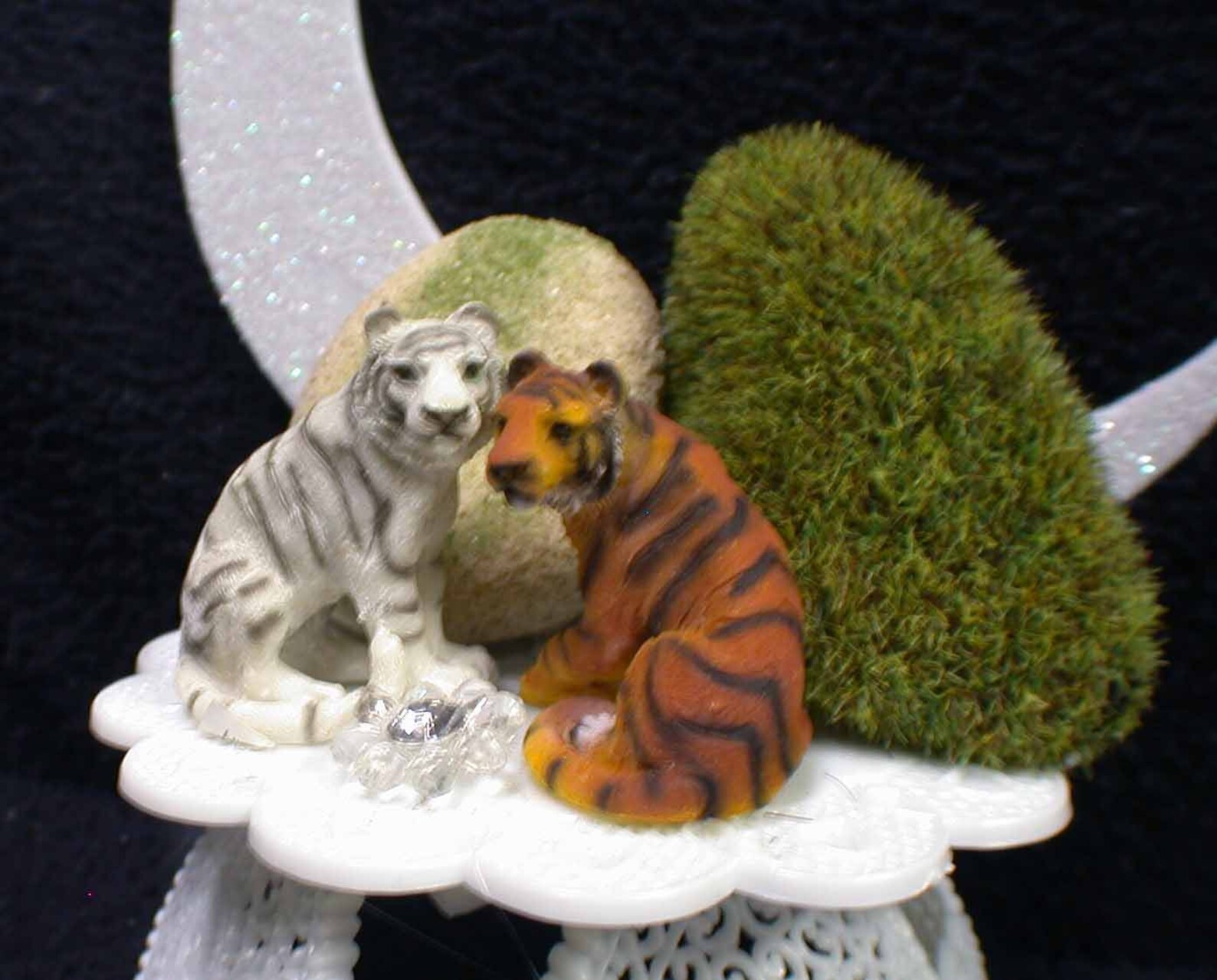 Tiger Wedding Bride and Groom Cake Topper TOP Tiger Africa Animal Tiger ...