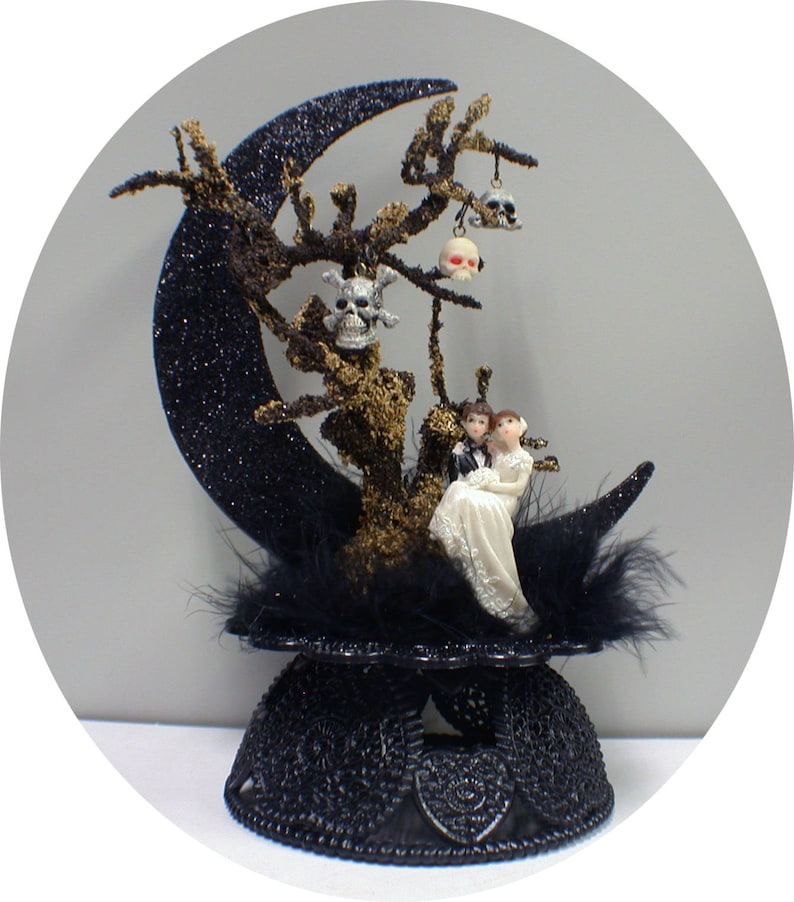 Skull Tree Halloween Skeleton Wedding Cake Topper Top - Etsy