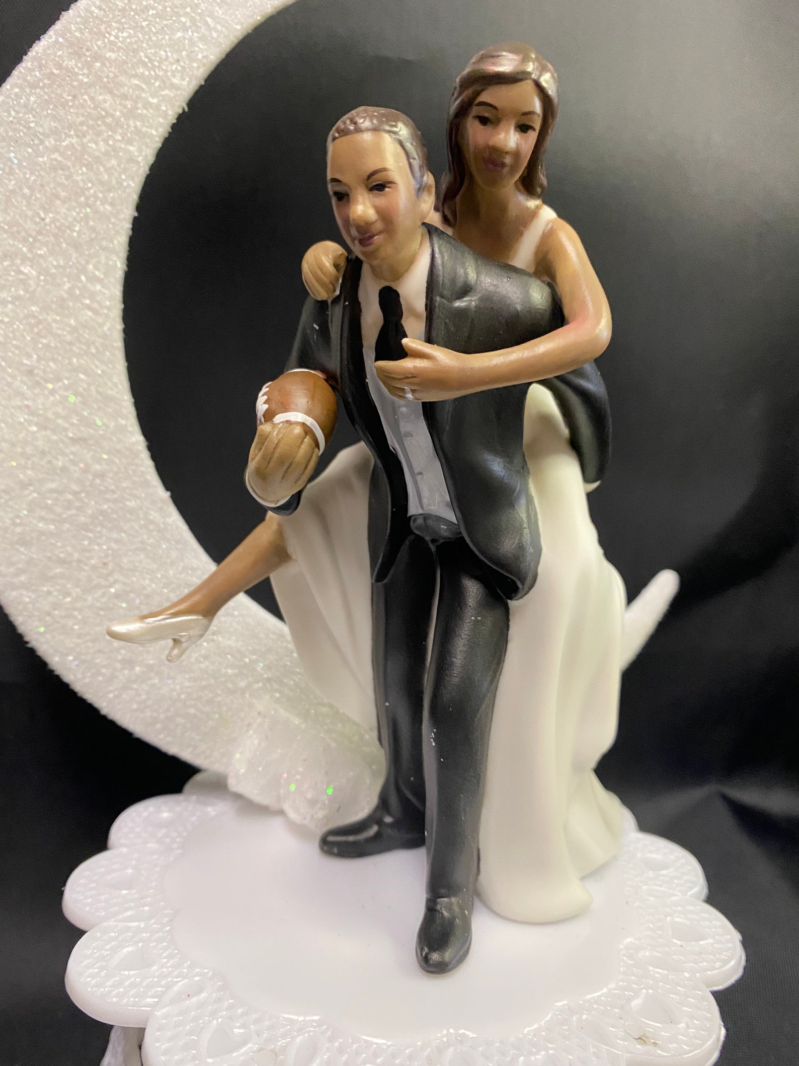 Football Touchdown Sports Wedding Cake Topper Black - Etsy