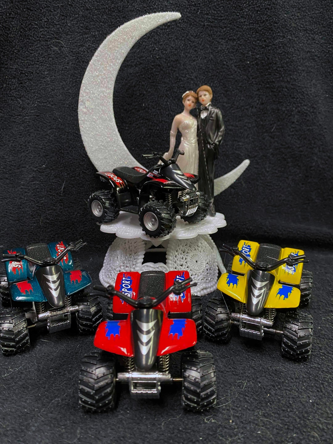 SEXY Red, Black or Blue Quad ATV off Road 4 WHEELER Wedding Cake Topper ...