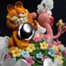 Garfield & Arlene Wedding Cake Topper Entwined Tails Cat Kiitty Custom ...