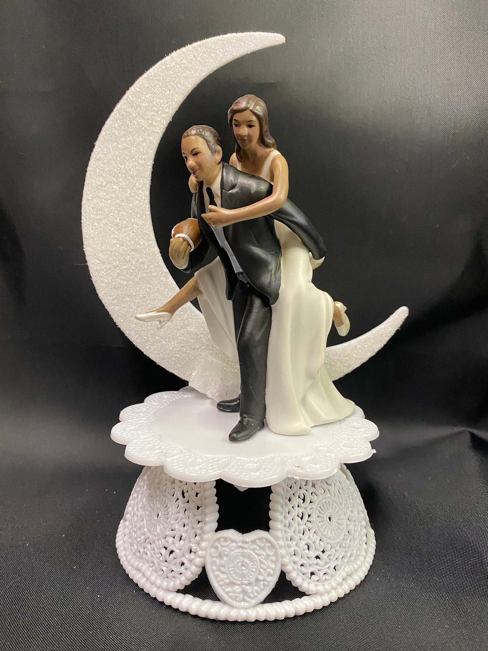 Football Touchdown Sports Wedding Cake Topper Black - Etsy