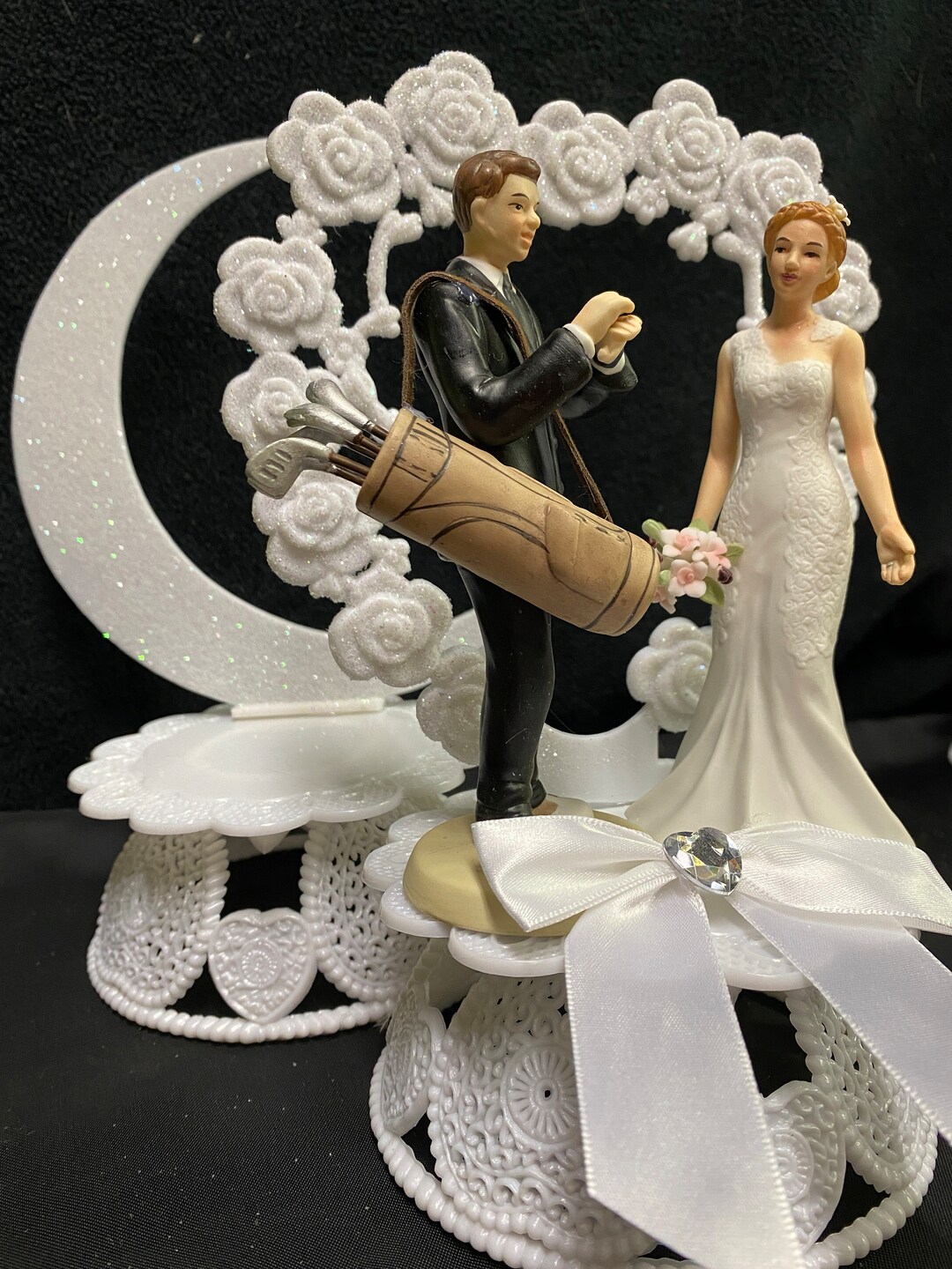 Golfer Wedding Cake Topper Groom Top Golf Player Bag Engagement Party ...