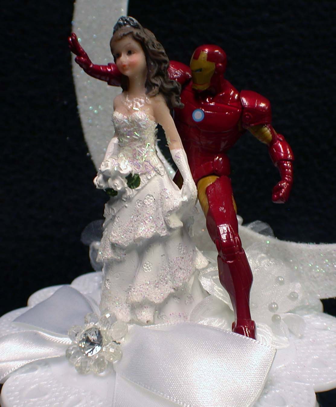 Ironman Iron Man Bride Wedding Cake Topper Top Super Hero Heart Funny ...
