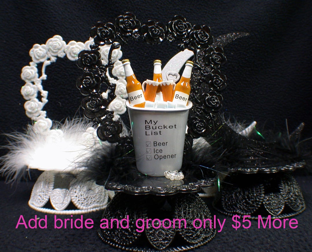Wedding Cake Topper BEER Lover Bucket List Birthday, Groom Top ...