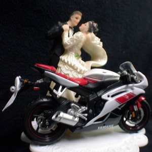 RED Bike Motorcycle Wedding Cake Topper YAMAHA Field " Born to Ride ...