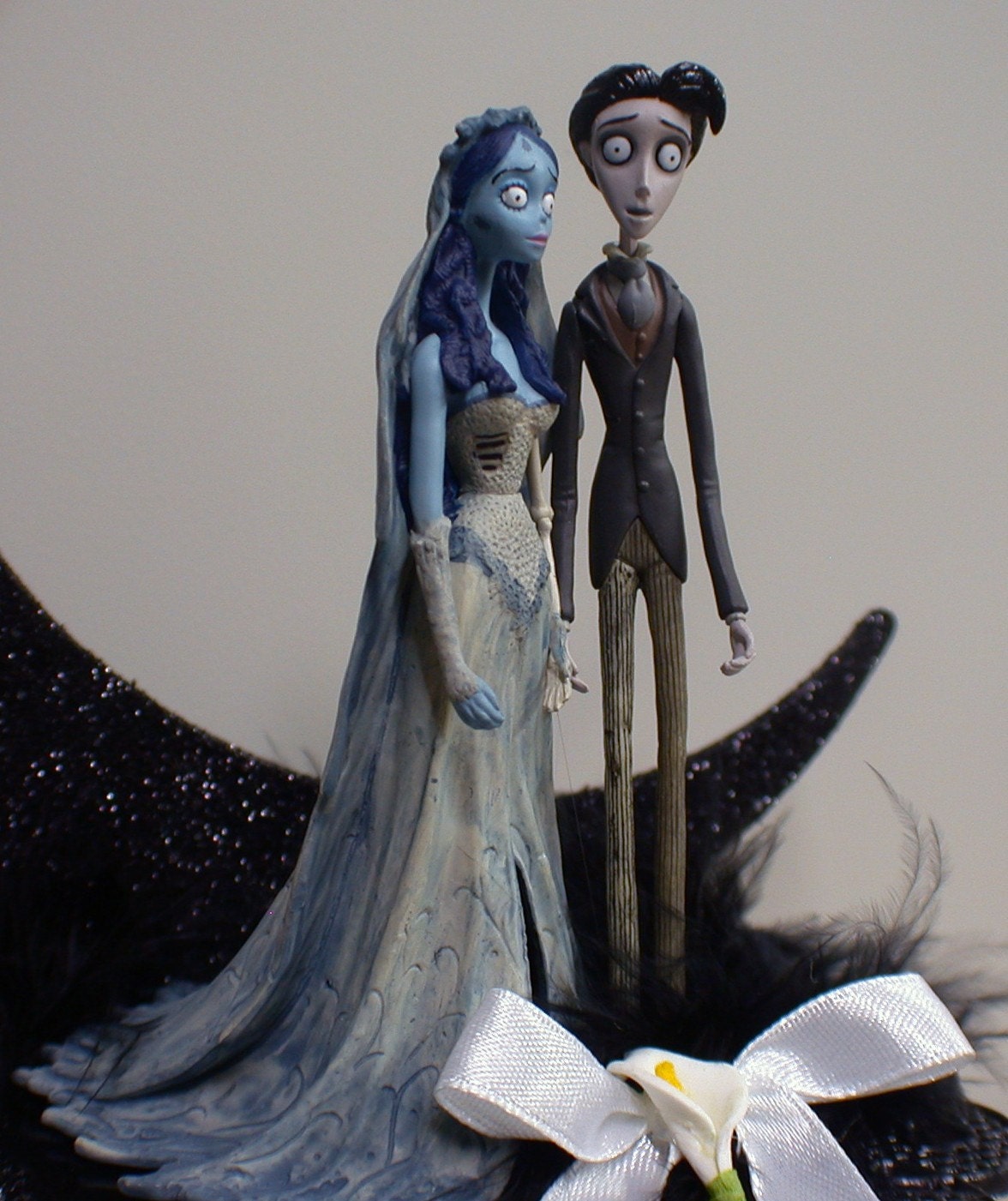 Limited Edition Corpse Bride Wedding Cake Topper LOT Glasses Knife ...