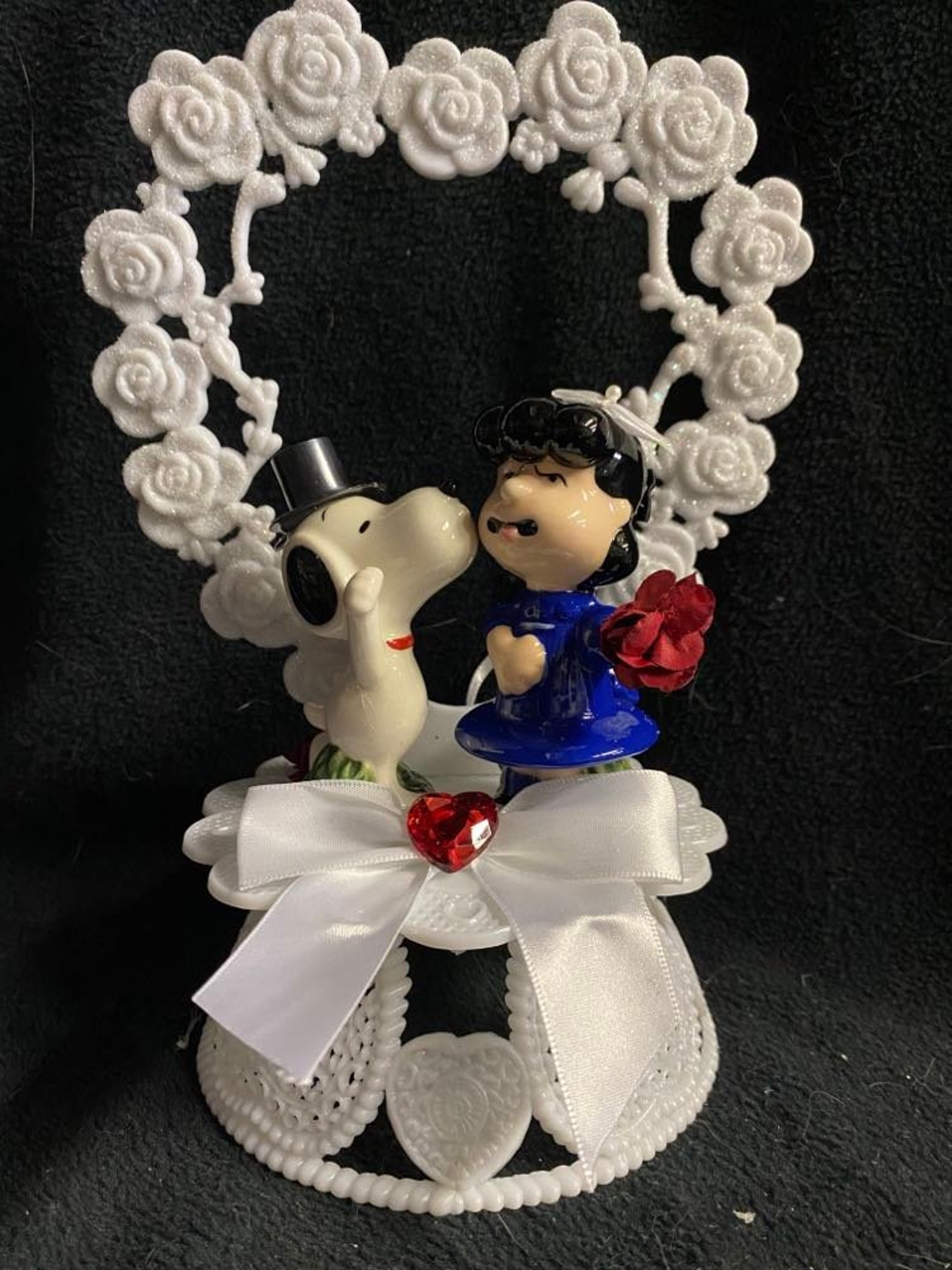 SNOOPY Dog Germs LUCY Wedding Cake Topper or Topper With Laser Engraved ...
