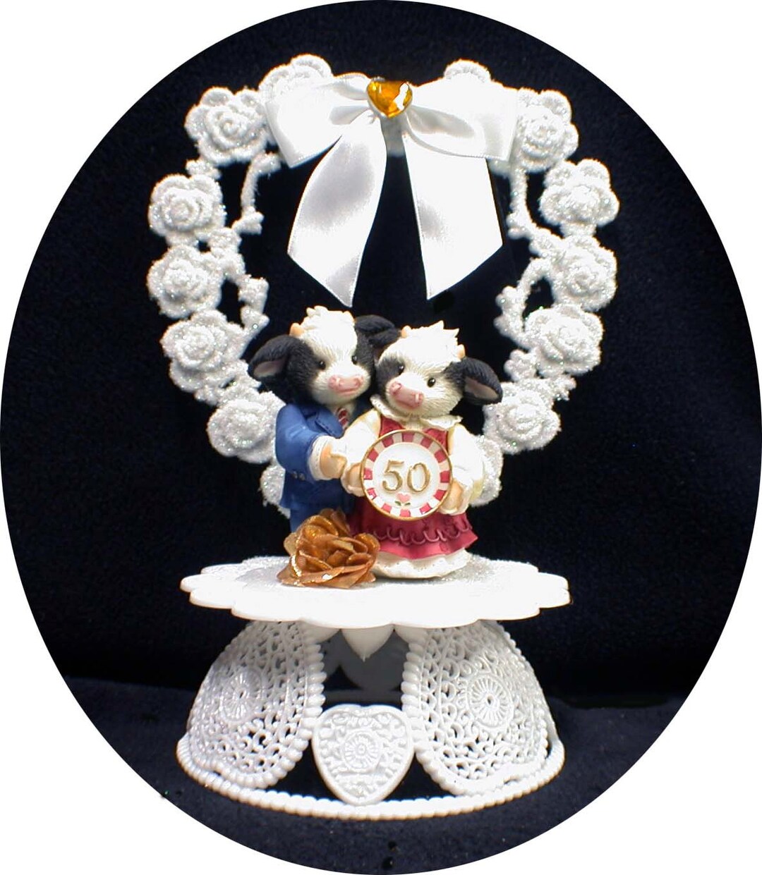 50 Anniversary Wedding Cake Topper Mary Moo Country Western 50th Top - Etsy