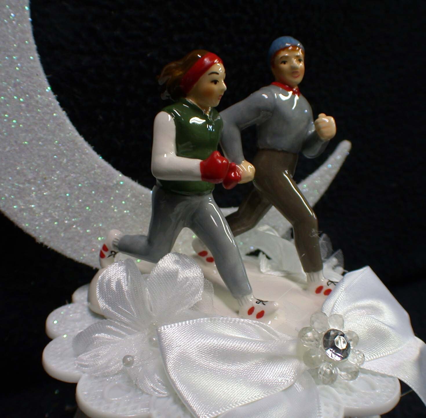 Runner Jogging YOU PICK Wedding Cake Topper OR Glasses, Knife Set Funny ...