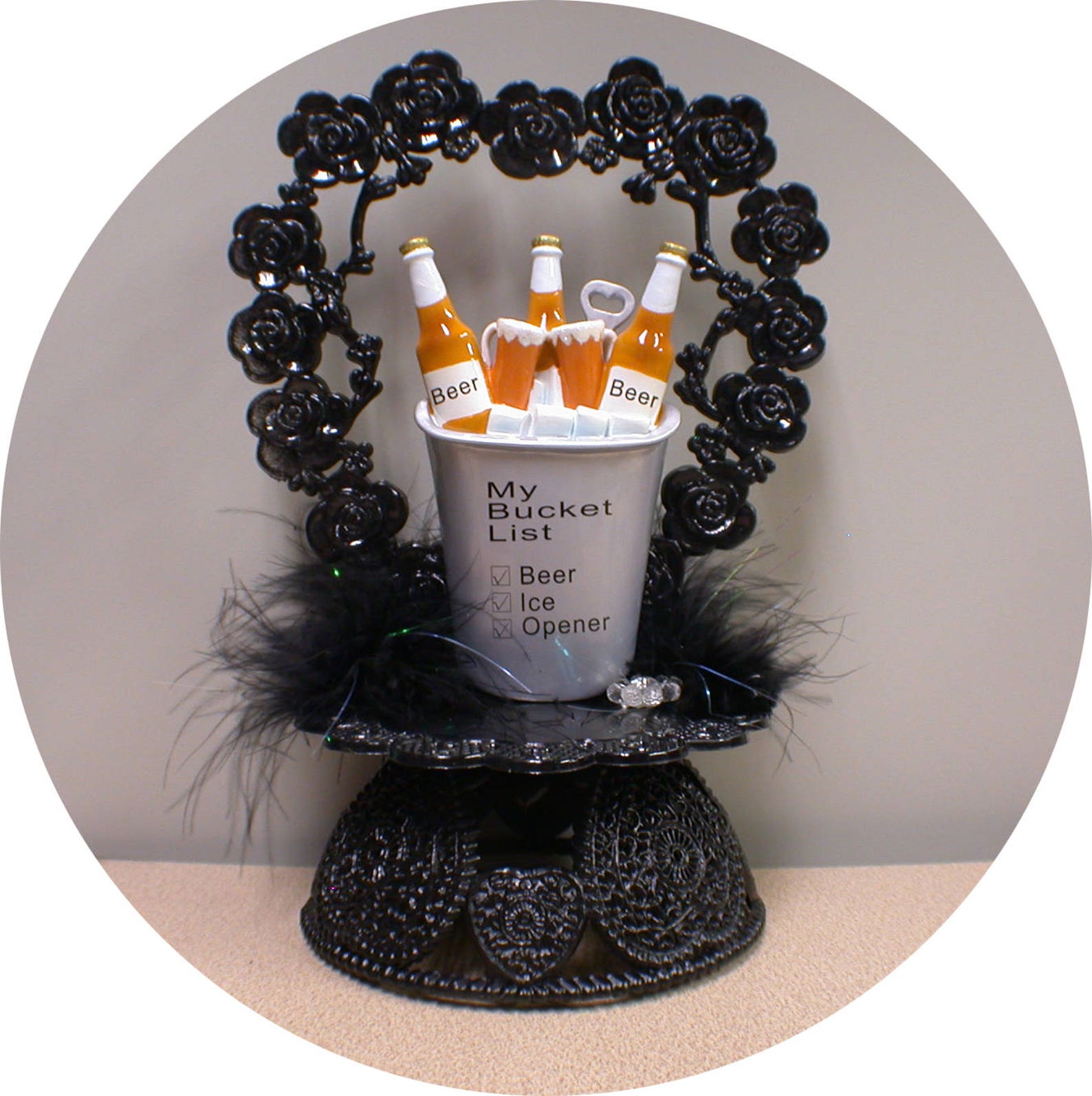 Wedding Cake Topper BEER Lover Bucket List Birthday, Groom Top ...
