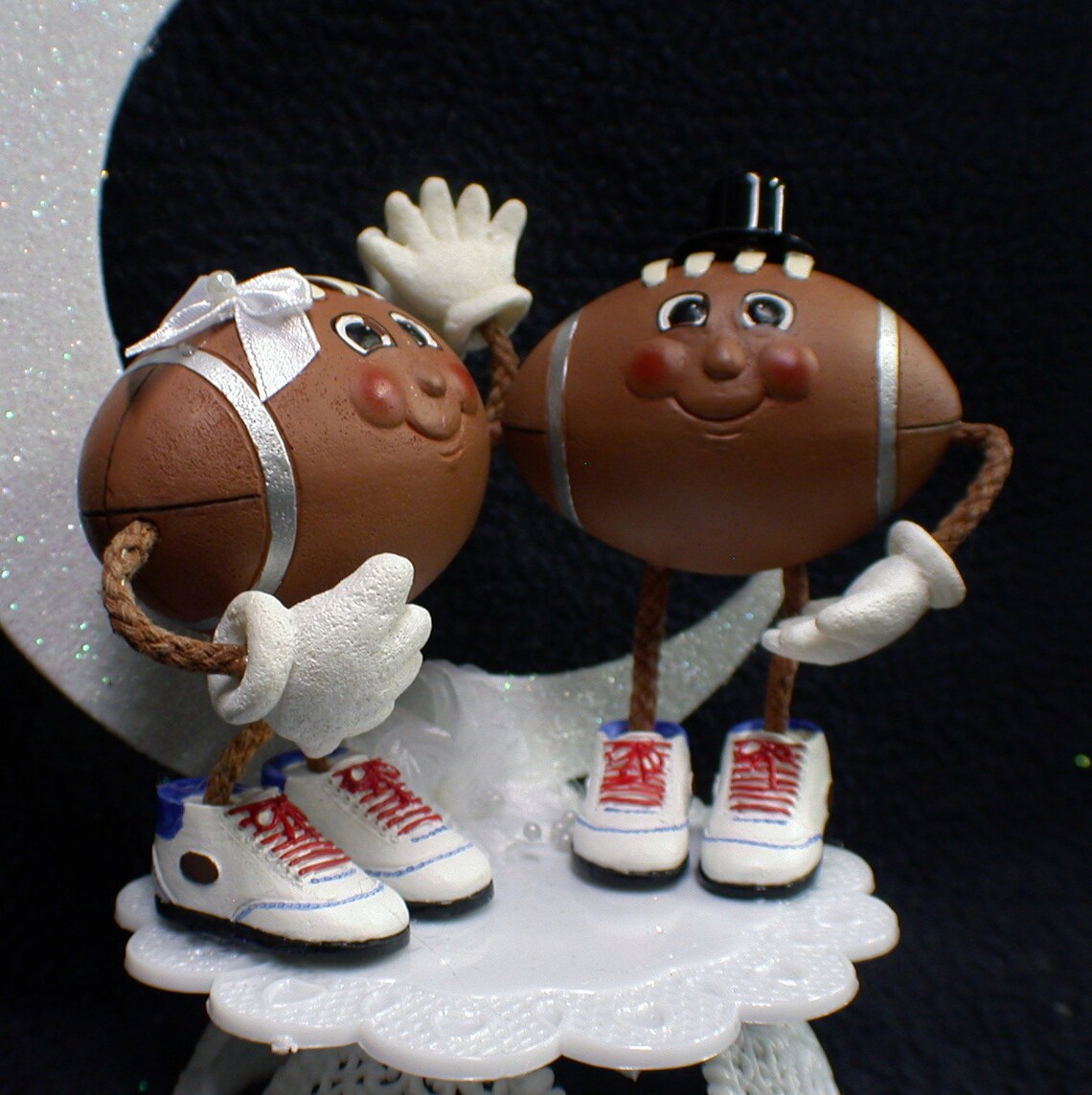 Football Lovers ball Wedding Cake Topper Touch Down 1 sports | Etsy