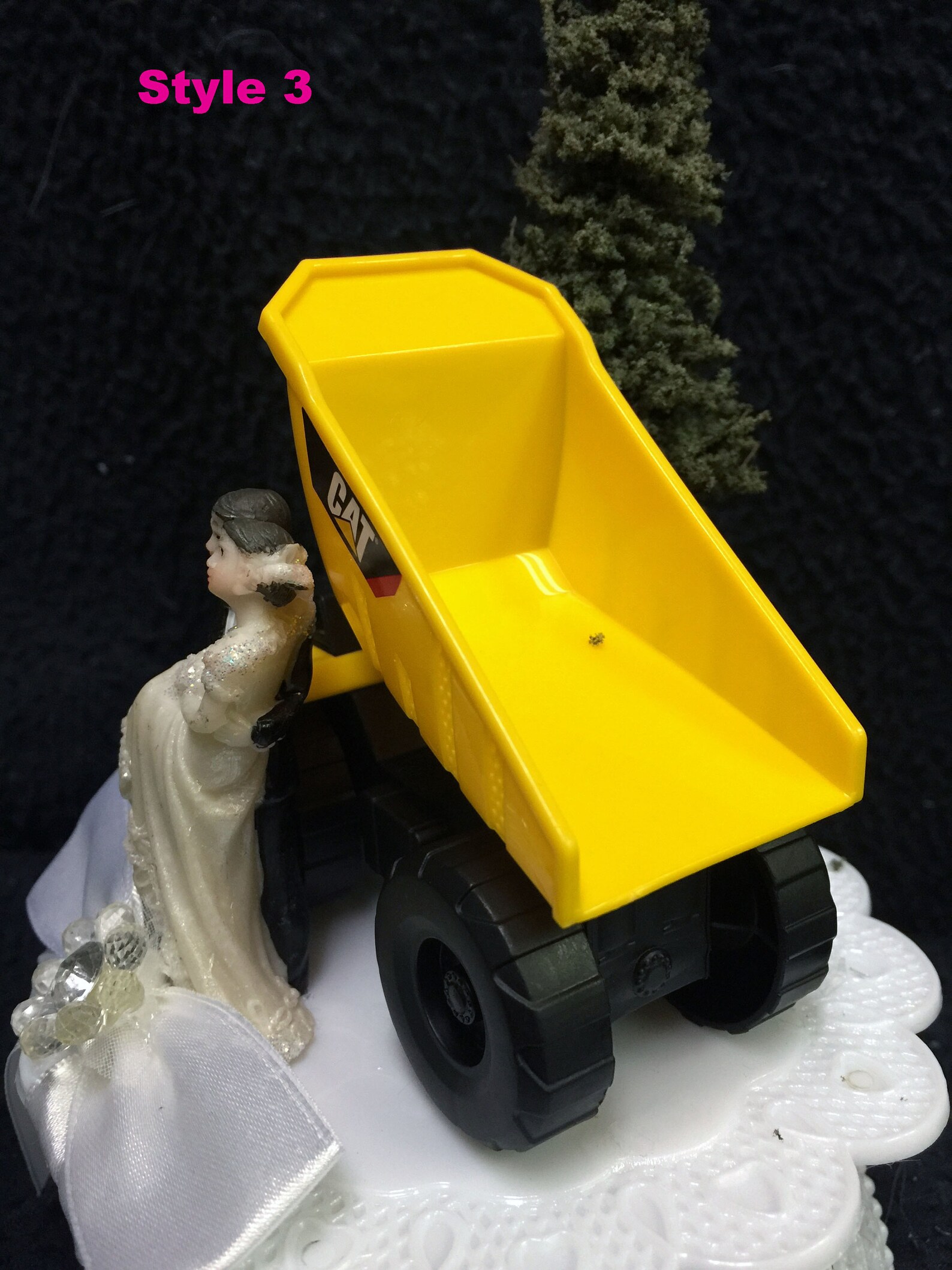 5 STYLES MI CAT Caterpillar Back Loader Tractor Wedding Cake Topper ...