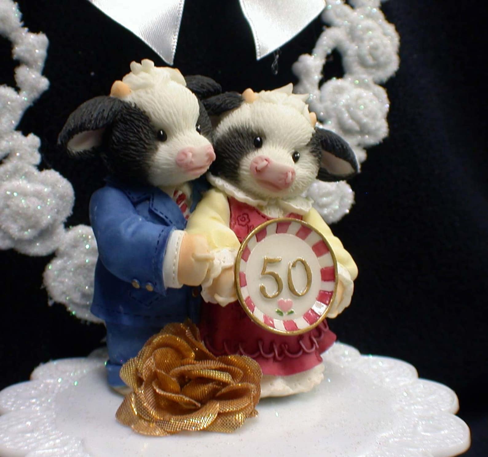 50 Anniversary Wedding Cake Topper Mary Moo Country Western 50th Top - Etsy