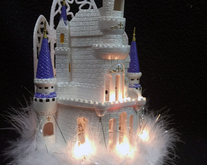 Fairytale Castle Cake Topper Wedding Lights Cinderella | Etsy