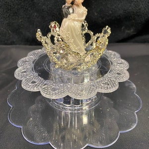 Princess Crown Wedding Cale Topper Fairytale Rhinestone Crystal Bride ...