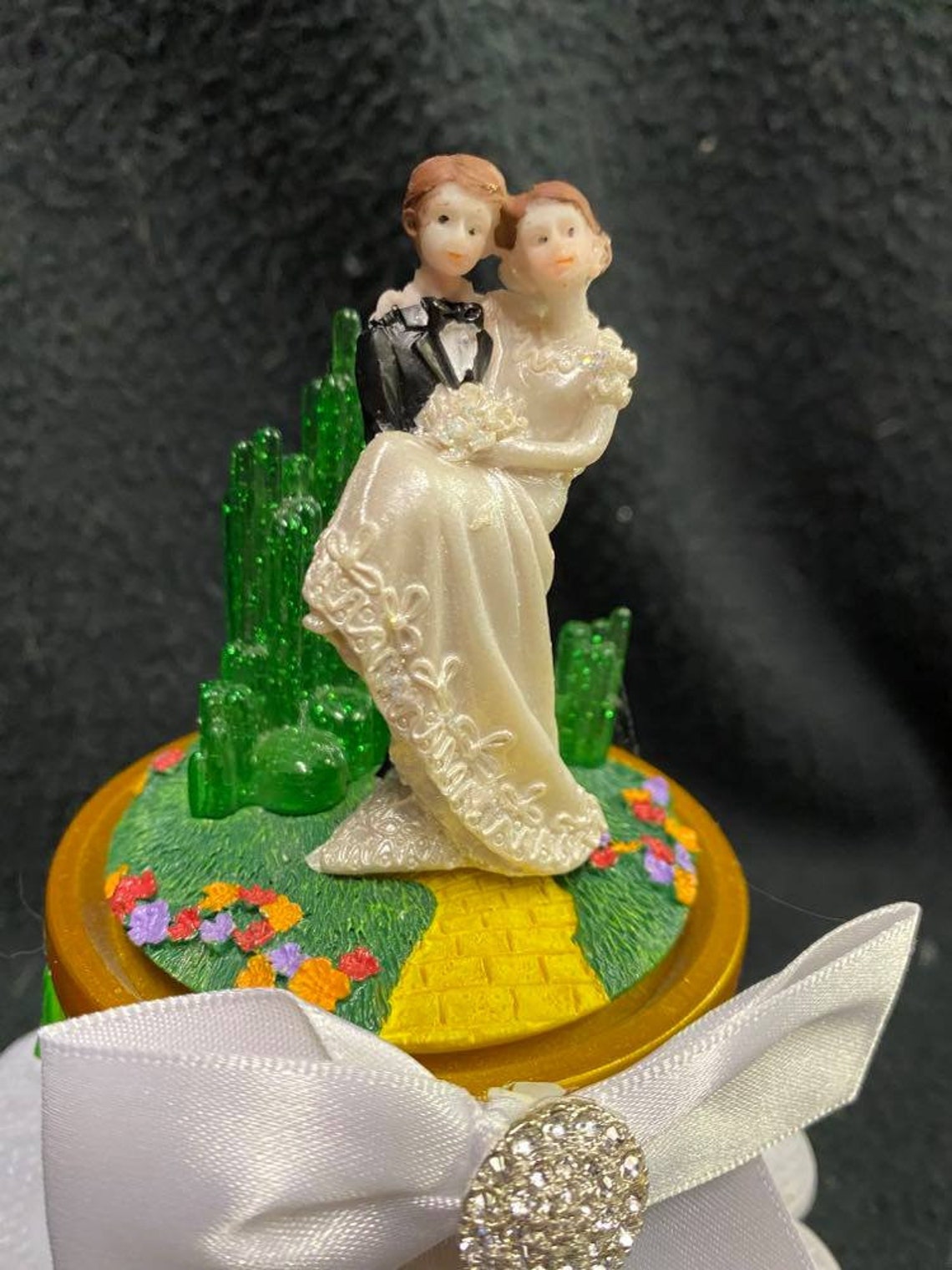 Princess Theme Fairytale Queen Wedding Cake Topper Emeral City | Etsy