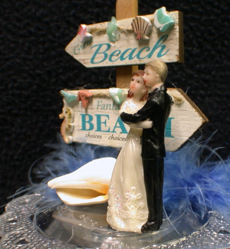 Wedding Cake Topper Beach Ocean Honeymoon Lake Tropical Island Groom ...