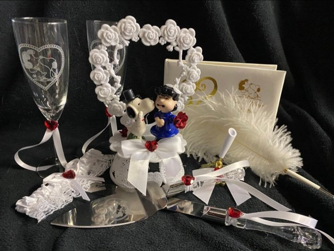 SNOOPY Dog Germs LUCY Wedding Cake Topper or Topper With Laser Engaved ...