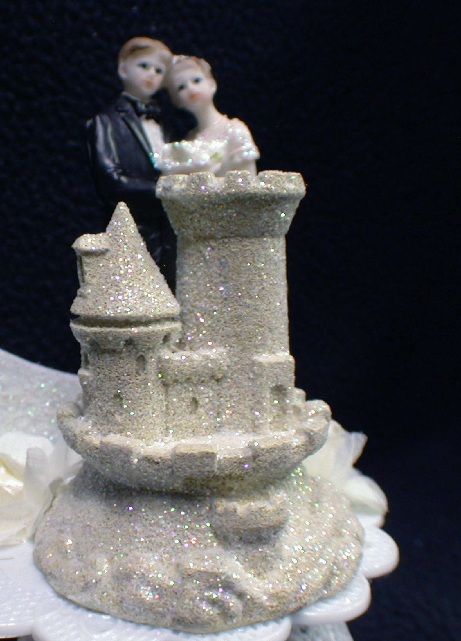 Sand Castle Beach Florida Wedding Cake Topper. Ocean Lake Bride and ...