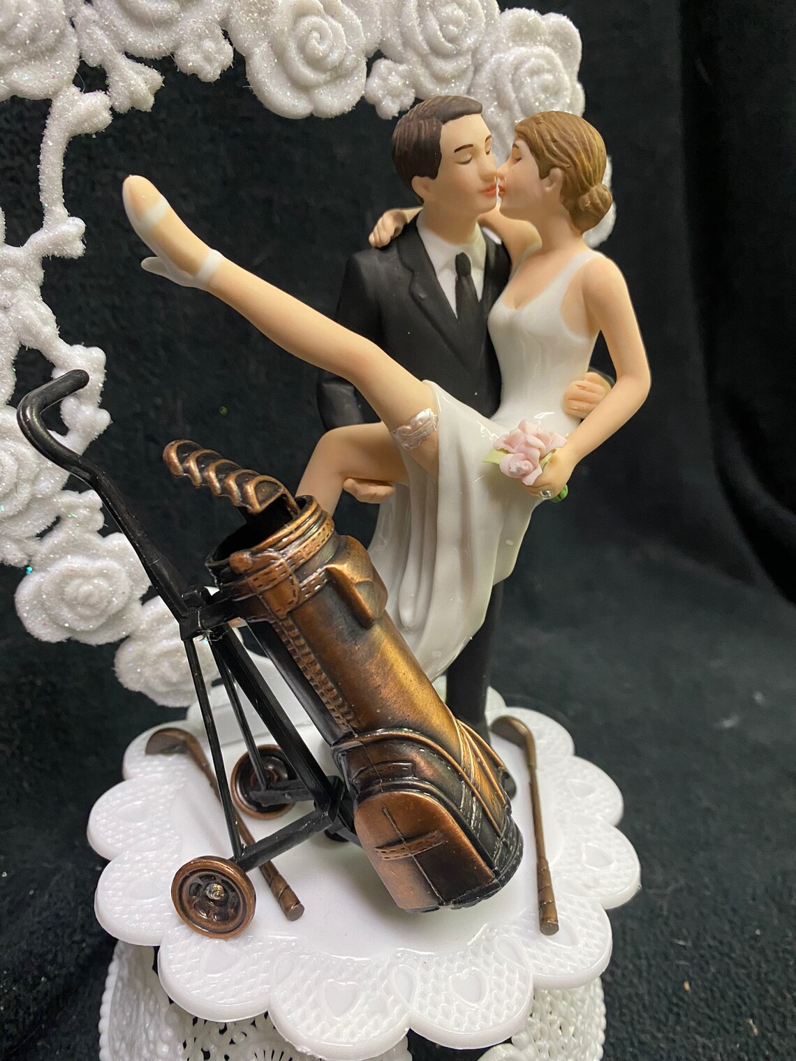 Porcelain Golfer Wedding Cake Topper Funny Groom Top Golf - Etsy
