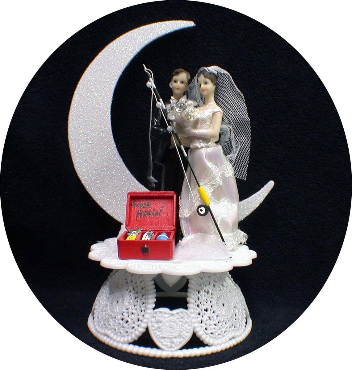 Fishing Theme Wedding Cake Topper Fisherman Pole Tackle Boxes - Etsy