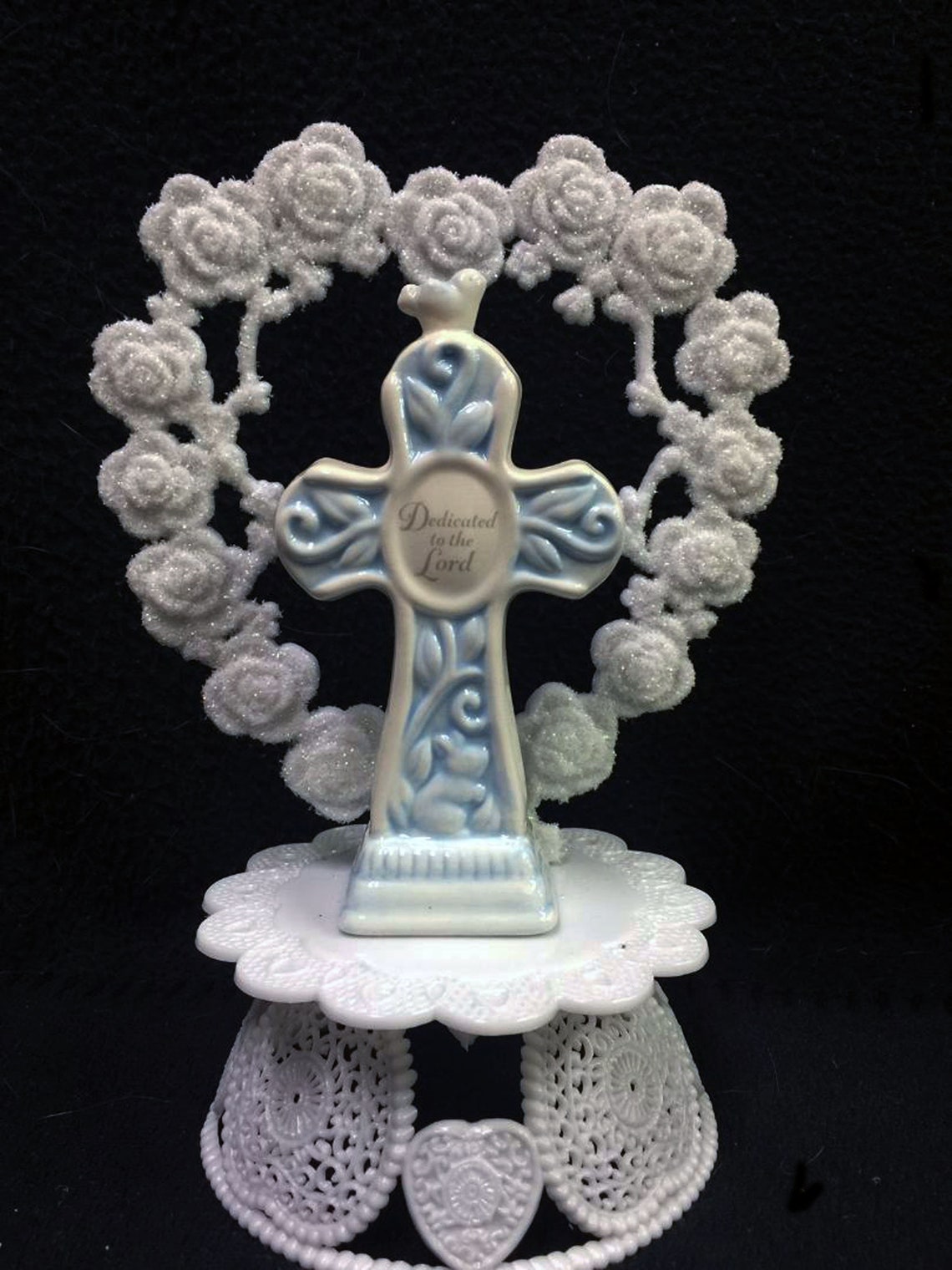 Cross Cake Topper, Christening Cake Topper Large Cross Baptism ...