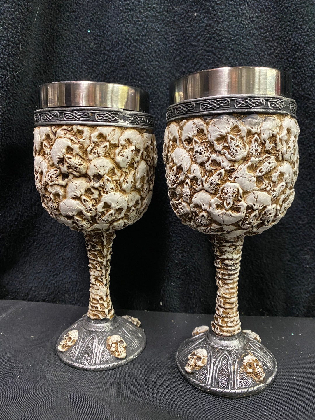 Halloween Skeleton Skull Wedding Champagne Toasting Glasses / Goblet ...
