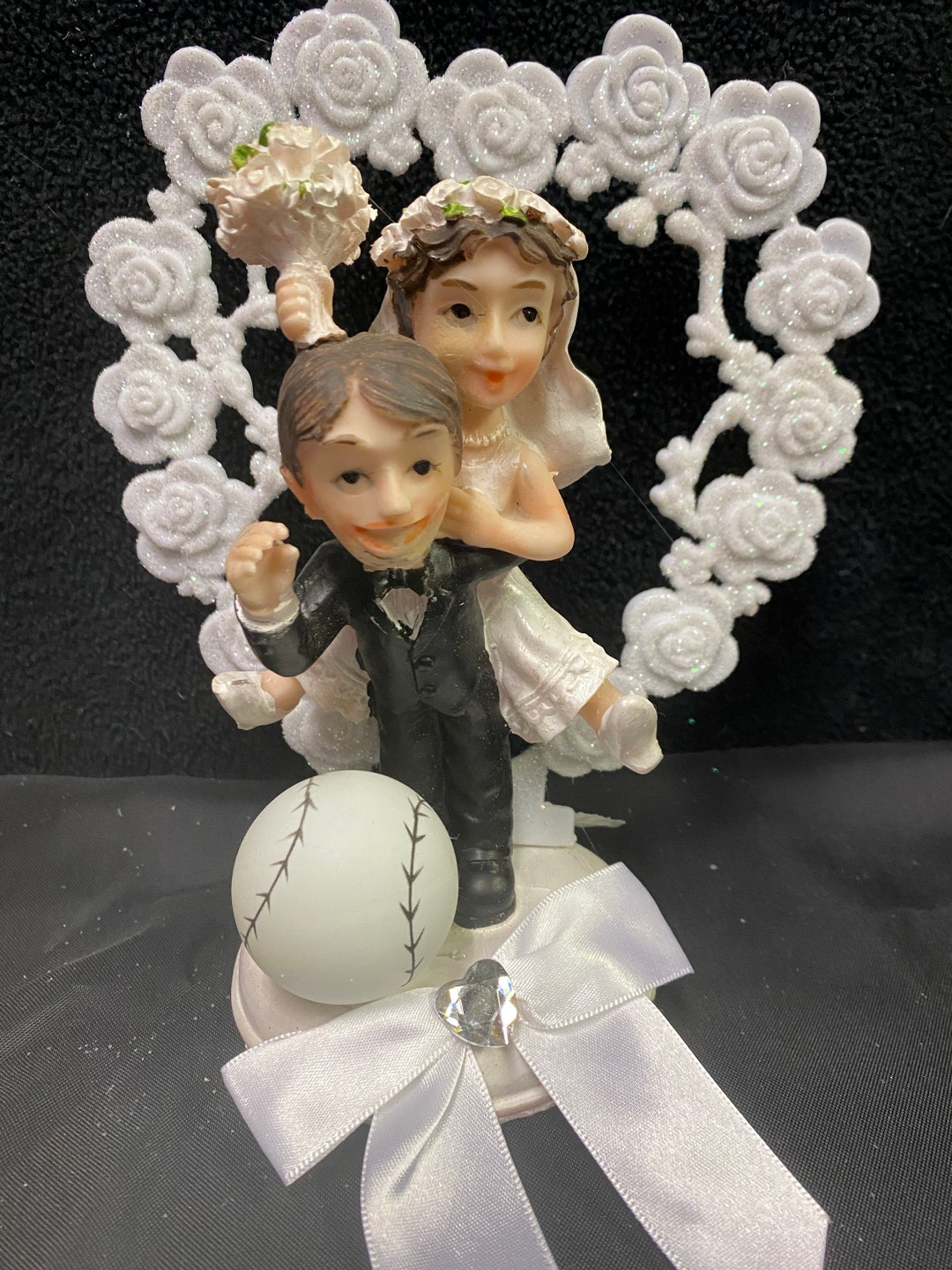 Baseball Softball Lovers Ball Wedding Cake Topper Sports Lover Groom ...