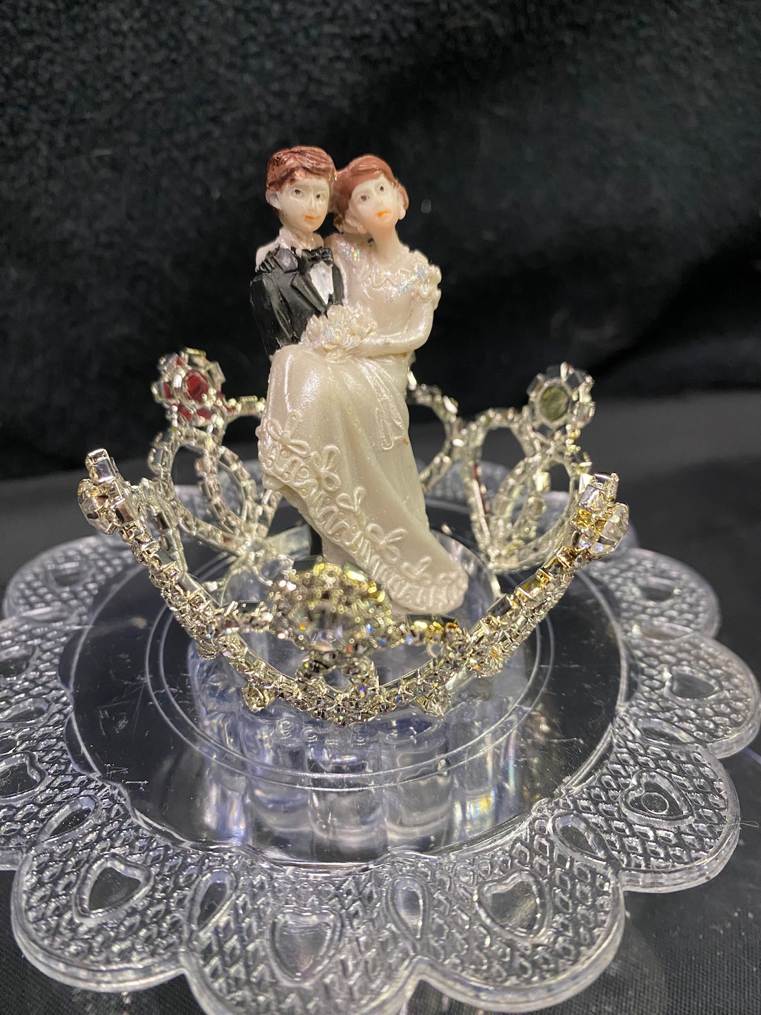 Princess Crown Wedding Cale Topper Fairytale Rhinestone Crystal Bride ...