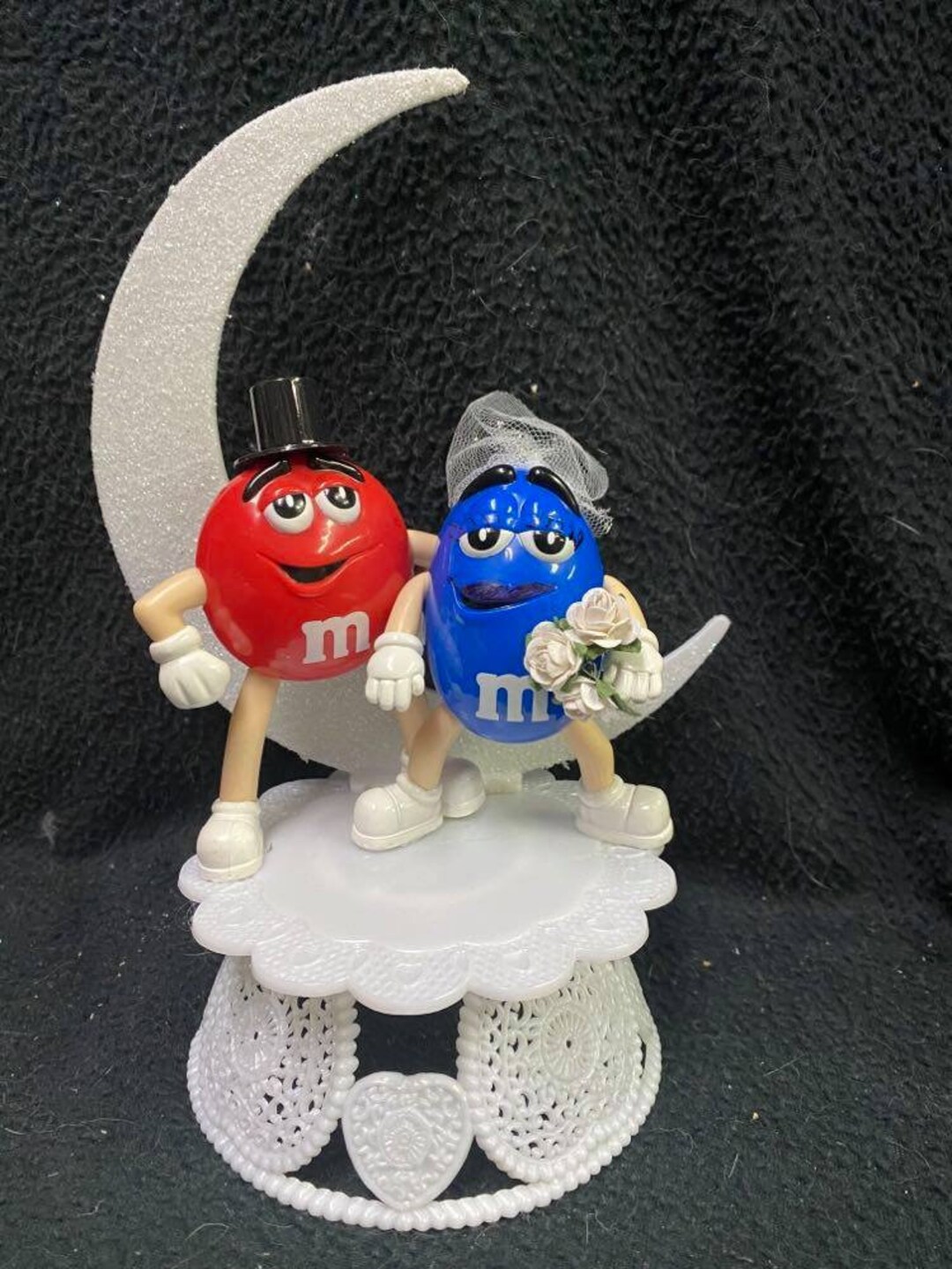Wedding Cake Topper or Glasses Knife and Sever Set With Cute Mr Red and ...