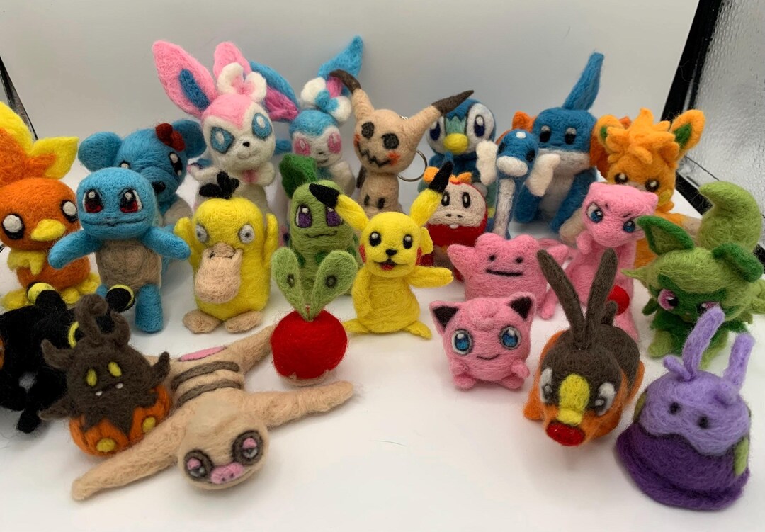 Custom Handmade Pokémon Plush Figurine - Needle Felted Miniature - Made ...