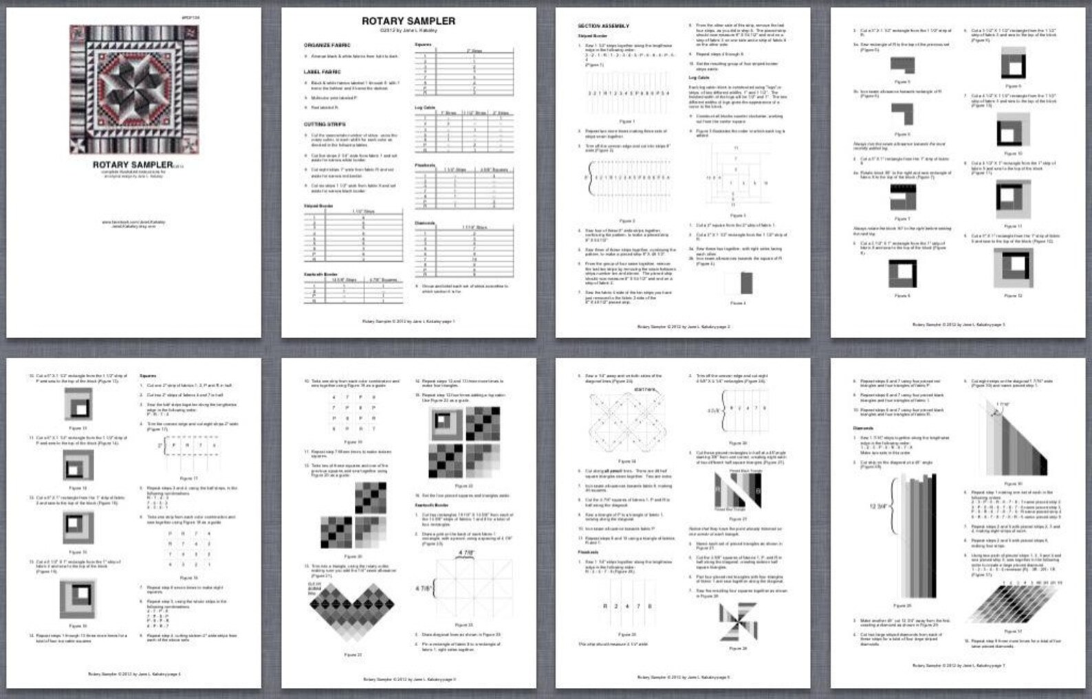 PDF Quilt Pattern - Rotary Sampler Quilt Pattern - Immediate Download ...